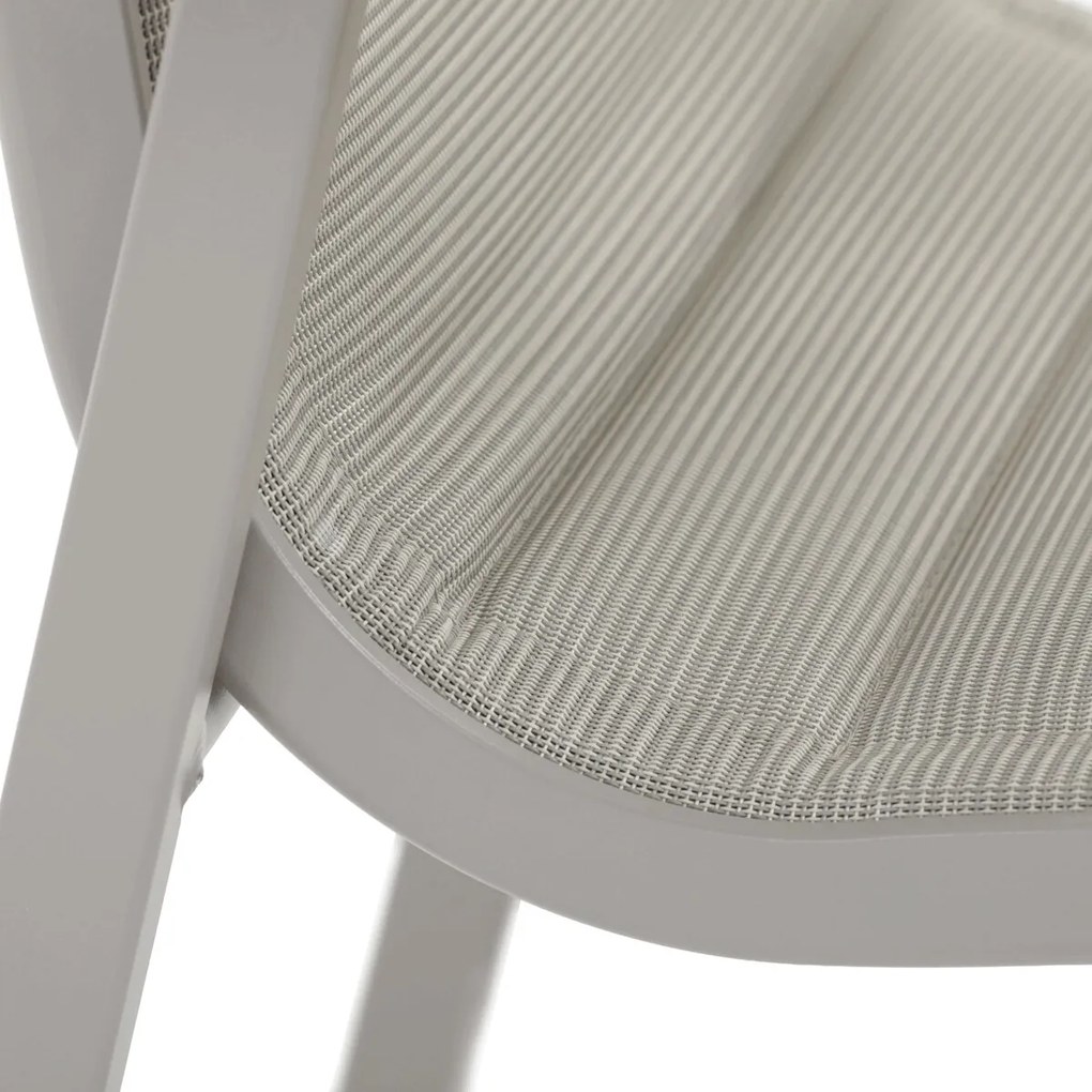 Zahradní židle FIORETTA - béžový textil, béžový hliník, dub