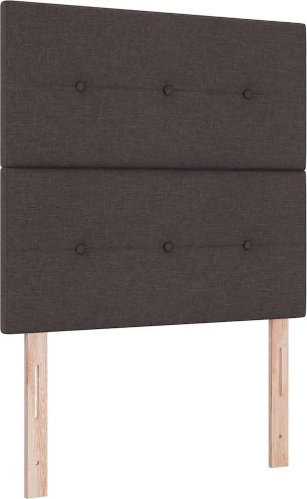 Rám postele s čelo Tmavě hnědá 120 x 200 cm textil 3344721