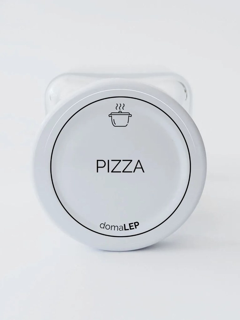 Samolepka na kořenky PIZZA průhledná 5 cm základní písmo