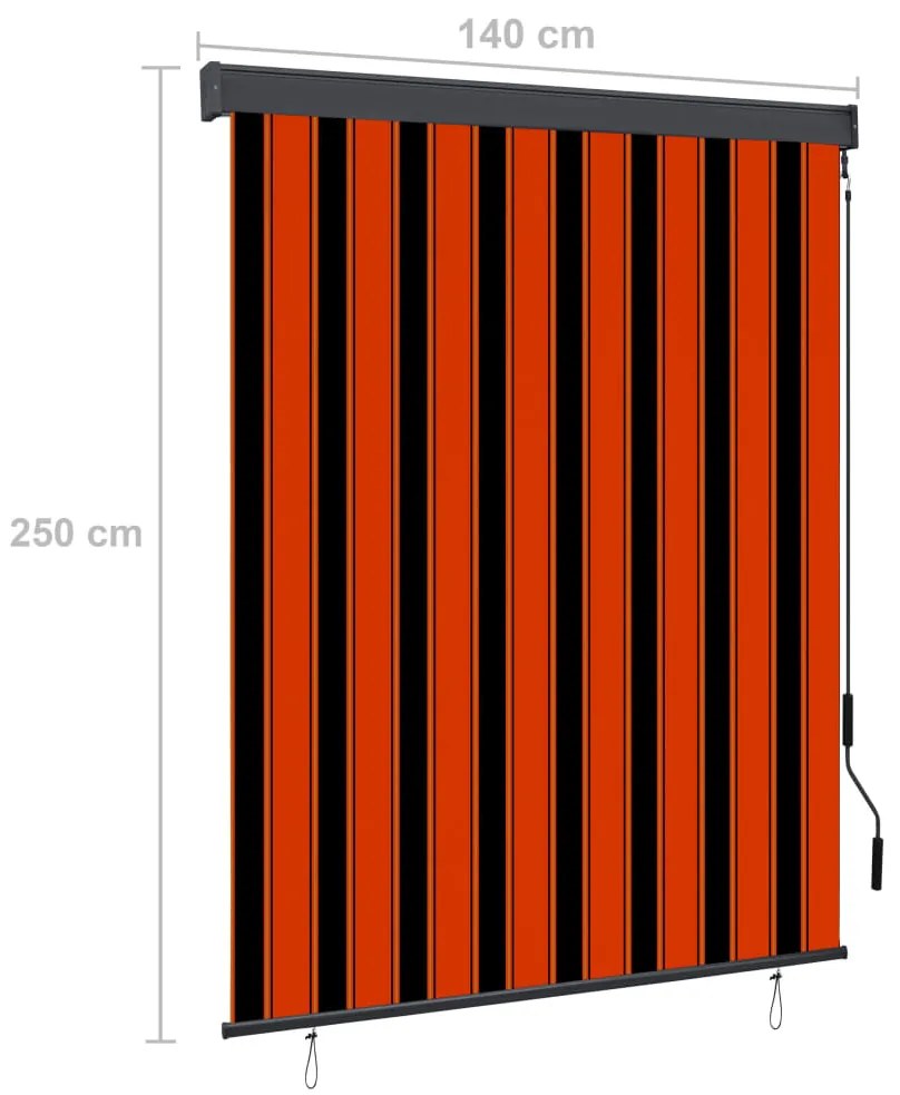 vidaXL Marketos Venkovní roleta 140 x 250 cm oranžovohnědá