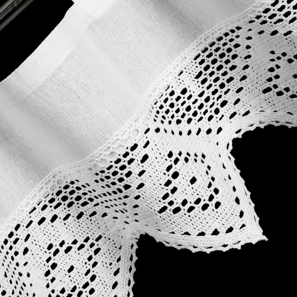 KRÁTKÁ ZÁCLONA NA POUTKÁCH ISAAC 150X30 CM BÍLÁ