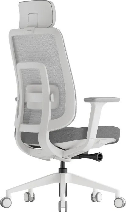Kancelářská ergonomická židle K42 WHITE SP – síť/ čalouněná, šedá