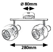 Rabalux 5398 - Bodové svítidlo SALAZAR 2xE14/40W/230V