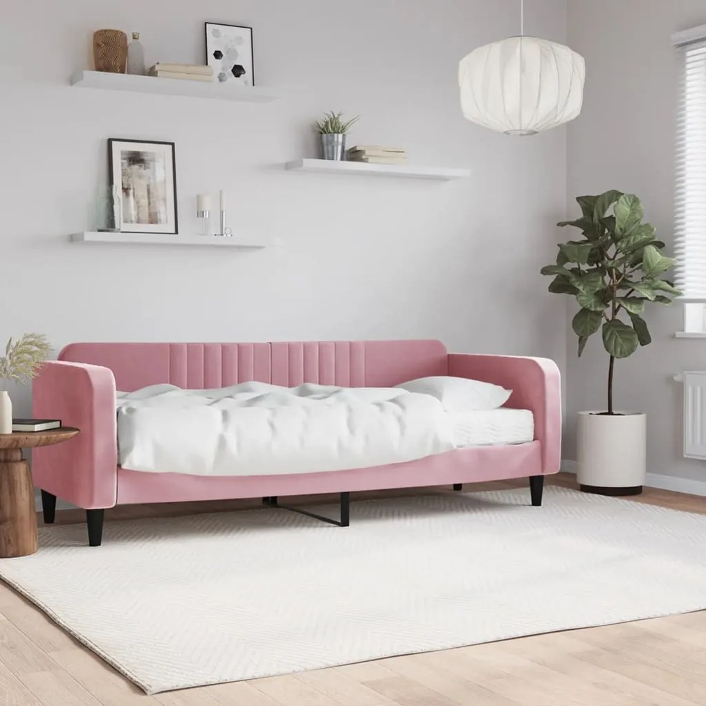 Válenda Samet Růžová - s přistýlkou a matrací / 90 x 200 cm