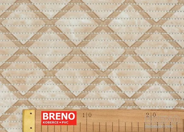 Breno Koupelnová pěnová předložka SOFTY-TEX 79834 béžové dlaždice, šíře 65 cm, Béžová