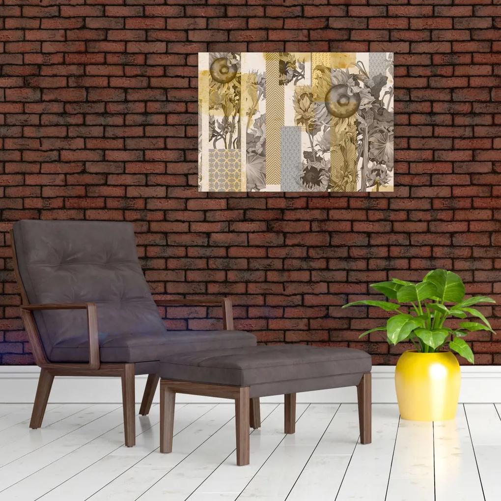 Obraz - Koláž se slunečnicemi (70x50 cm)