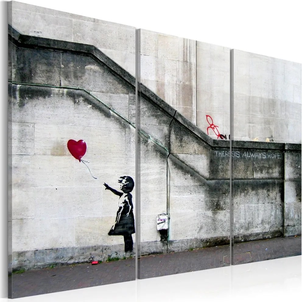 Obraz na plátně Bimago - Girl With a Balloon by Banksy 90x60 cm