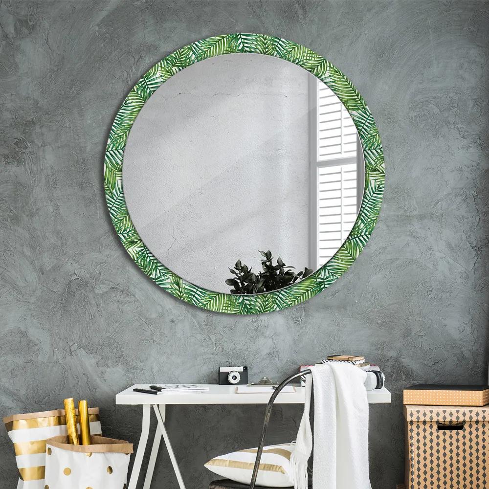 Kulaté dekorativní zrcadlo Tropická dlaň fi 100 cm