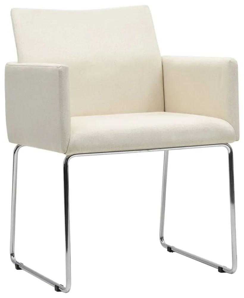 Petromila Jídelní židle 2 ks bílé se vzhledem lnu textil