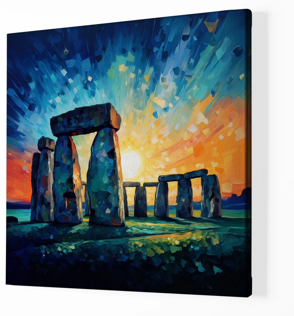 Obraz na plátně - Stonehenge při západu slunce FeelHappy.cz Velikost obrazu: 100 x 100 cm