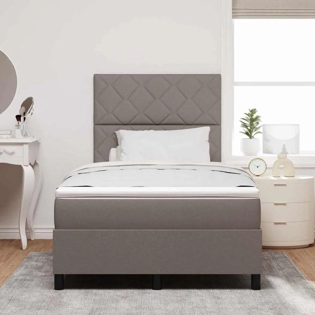 Postel s boxspringem s čelo Taupe 120 x 190 cm textil 3339452