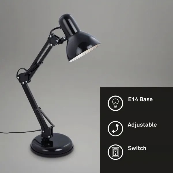 Stolní lampa 1xE14/25W/230V černá