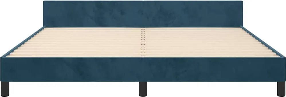 Rám postele bez matrace tmavě modrý 160x200 cm samet 3125828