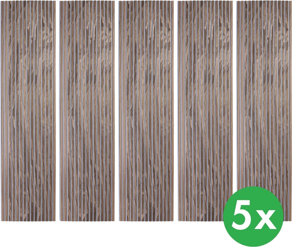Dřevěný akustický panel, 2400 x 600 mm, B2BP005, balení 5 ks, dub mořený