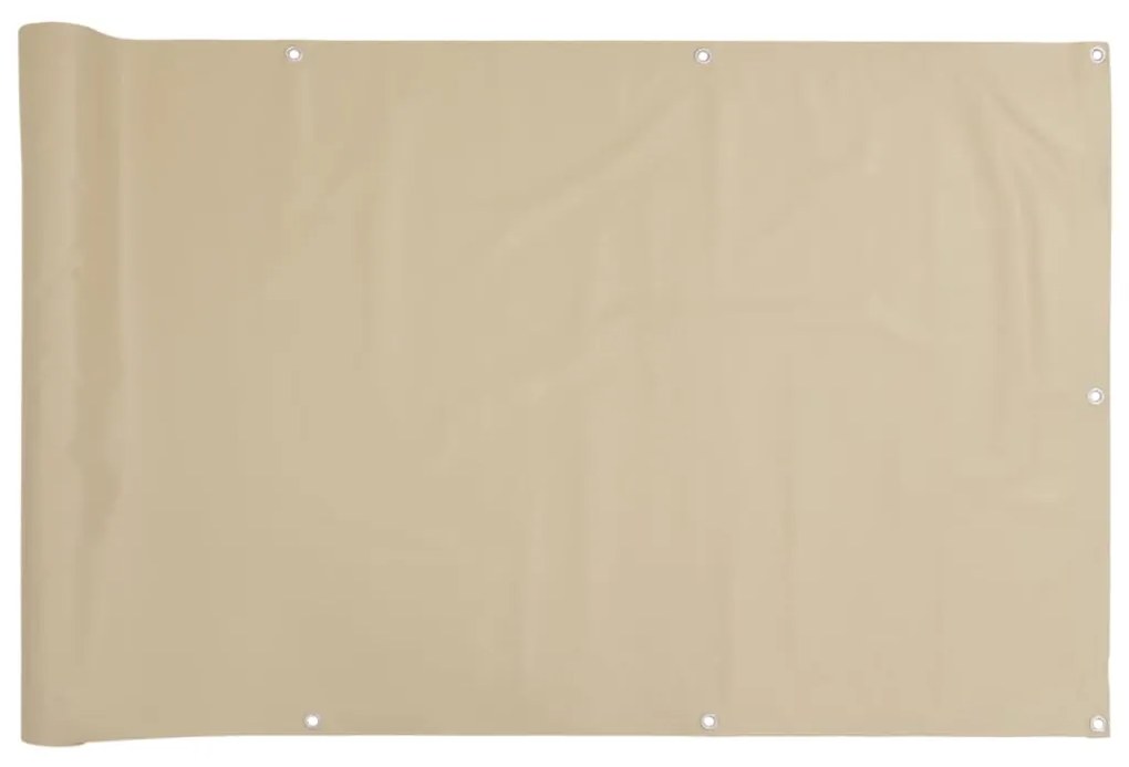 Balkónová zástěna béžová 120 x 600 cm oxfordská látka 134947