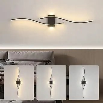 Led nástěnná lampa 100 cm 35 W, nastavitelné světlo 3000-6500 K, černá