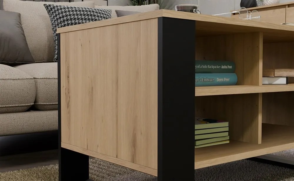 Konferenční stolek LAWA Modern 4P Slim II dub artisan/černý