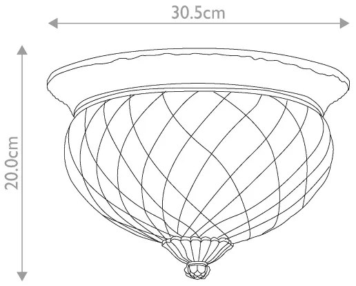 Hinkley HK-PLANTATION-FS-BB - Stropní svítidlo PLANTATION 2xE27/60W/230V mosaz