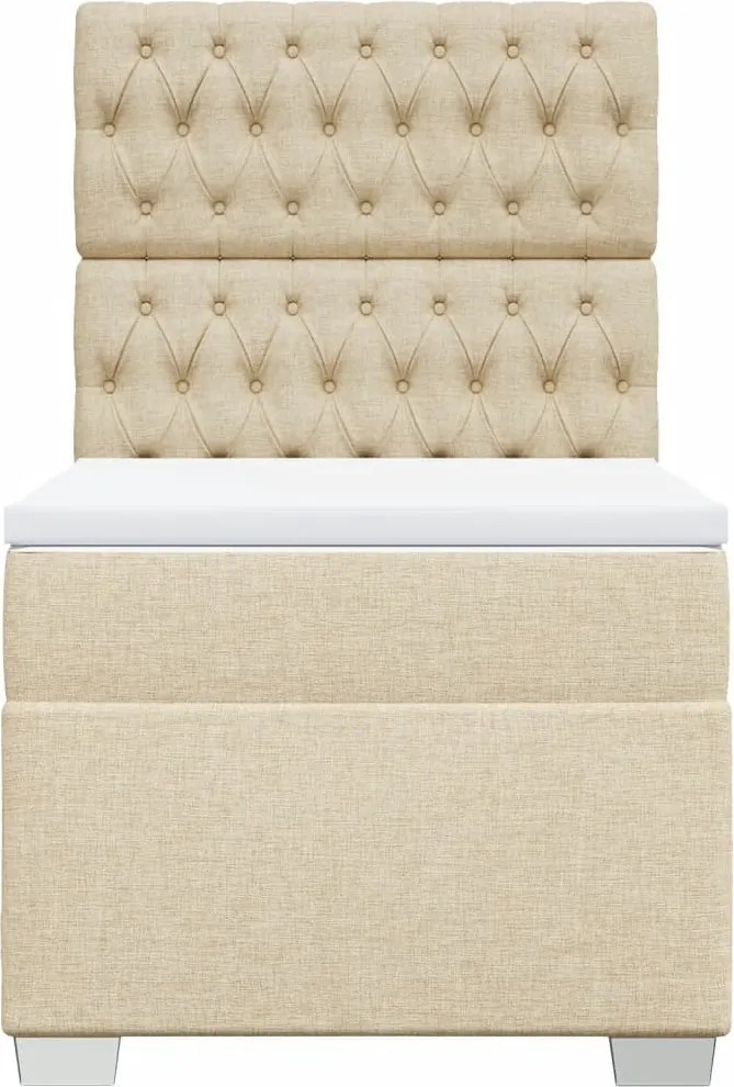 Box spring postel s matrací krémová 80 x 200 cm textil 3292627