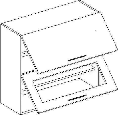 Casarredo - Komfort nábytek Horní kuchyňská skříňka GOBI W80SP výklopná GOBI, dub sonoma/sklo