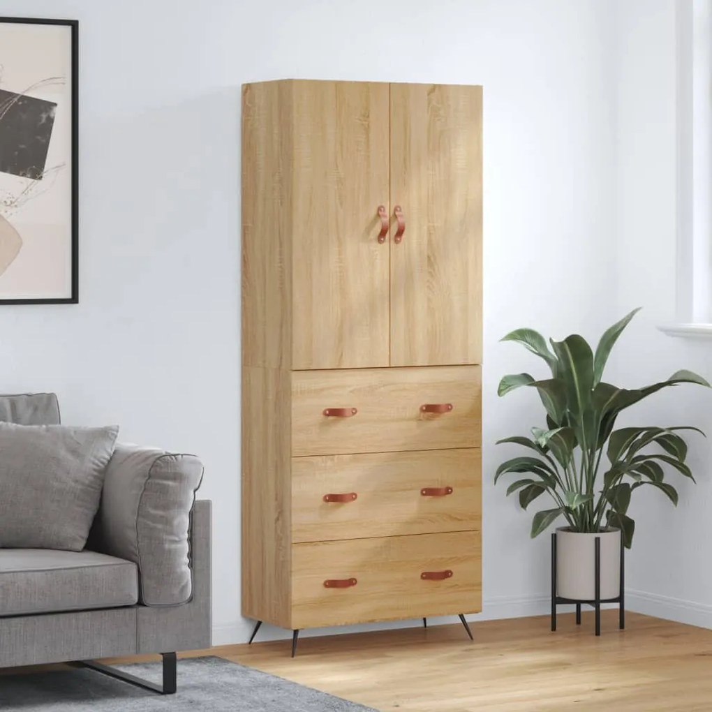 Skříň highboard dub sonoma 69,5 x 34 x 180 cm kompozitní dřevo 3195822
