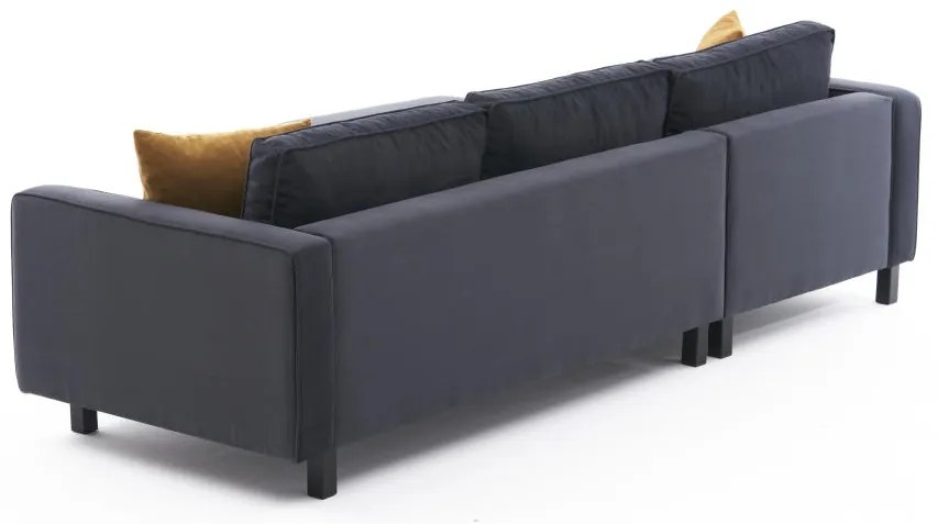Hanah Home Sametová pohovka KALE antracit levá 825BLC2721