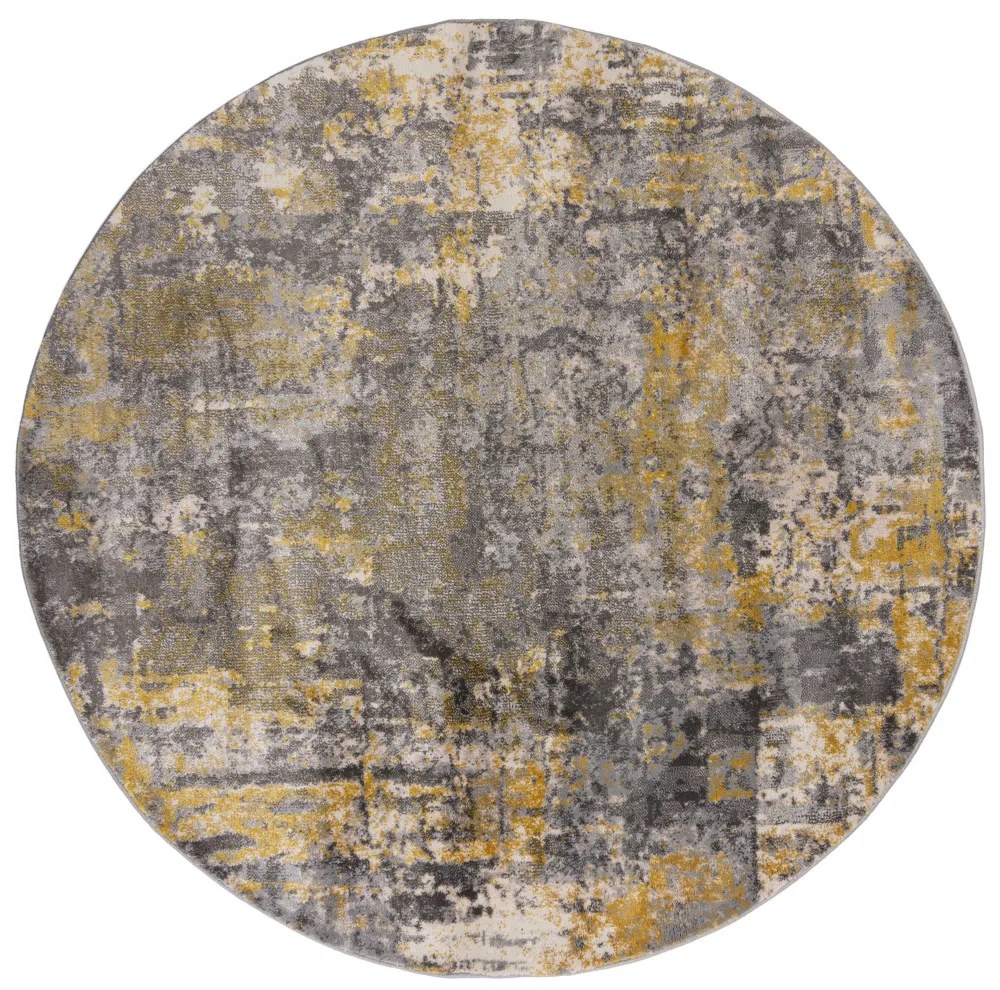 Flair Rugs koberce Kusový koberec Cocktail Wonderlust Grey/Ochre kruh - 160x160 (průměr) kruh cm