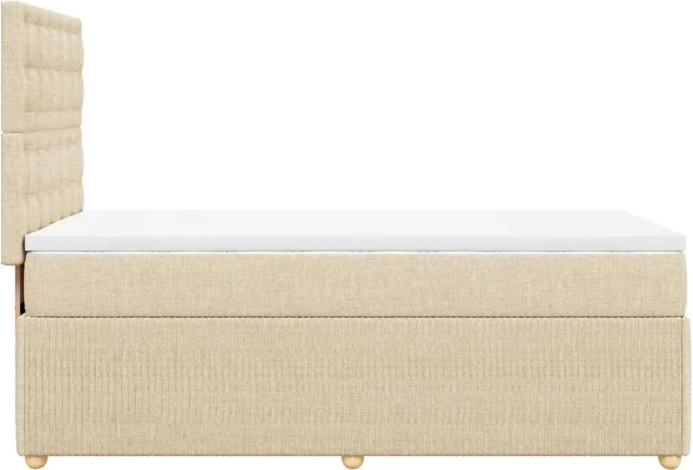 Box spring postel s matrací krémová 90x200 cm textil 3291958