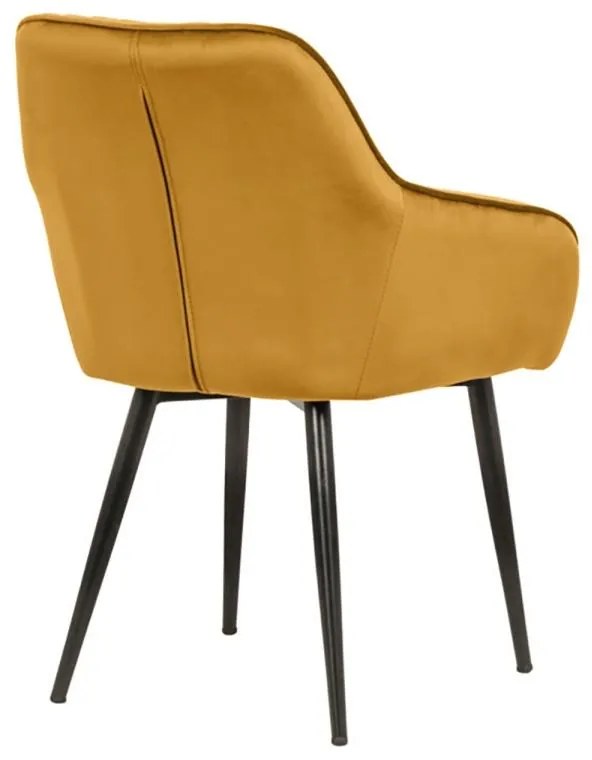 Designová židle Esmeralda, hořčicová žlutá