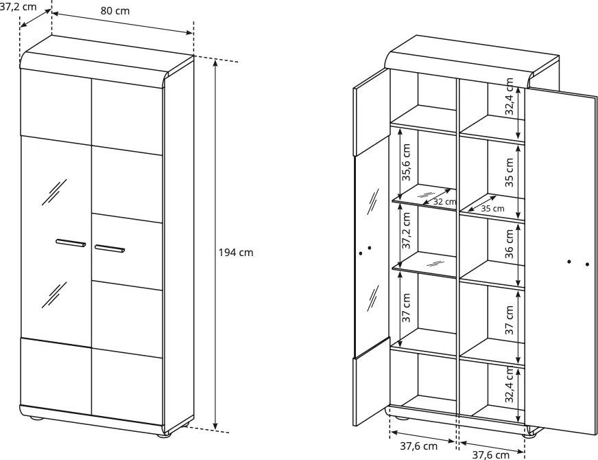 Obývací pokoj LEXI s komodou, dub sonoma