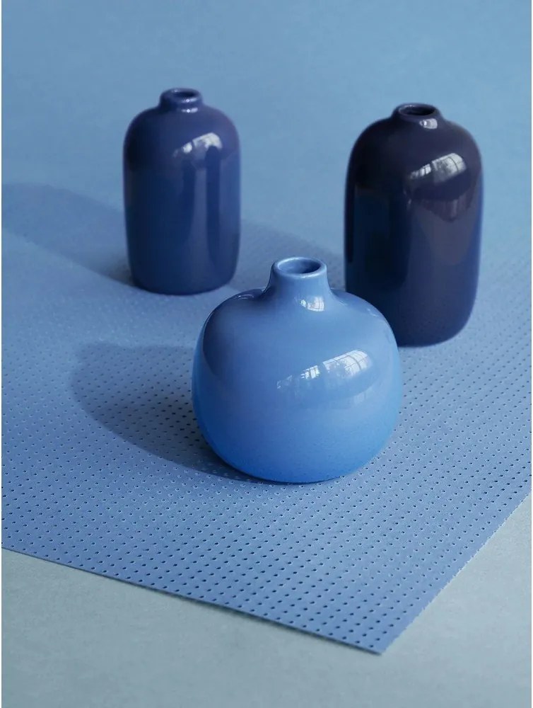 Modré keramické vázy v sadě 3 ks (výška 9 cm) Ceola – Blomus