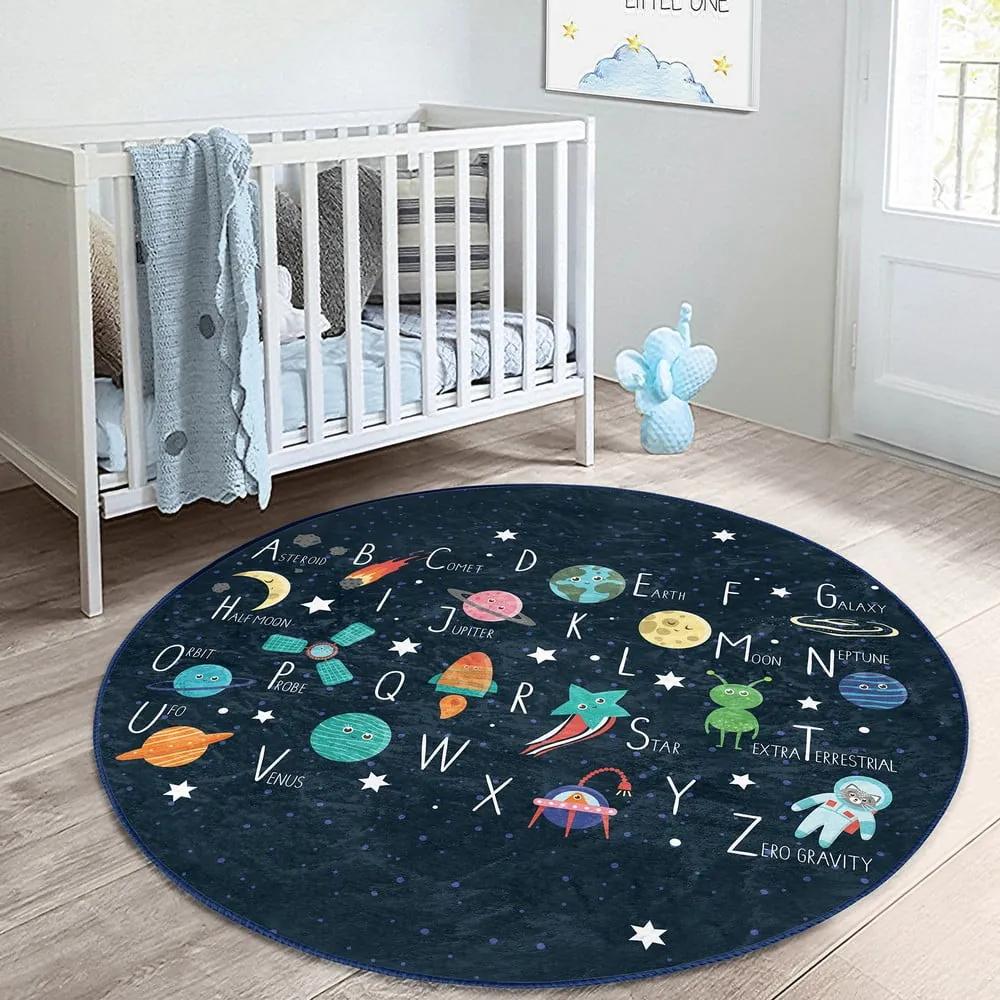 Tmavě modrý dětský koberec ø 100 cm Comfort – Mila Home