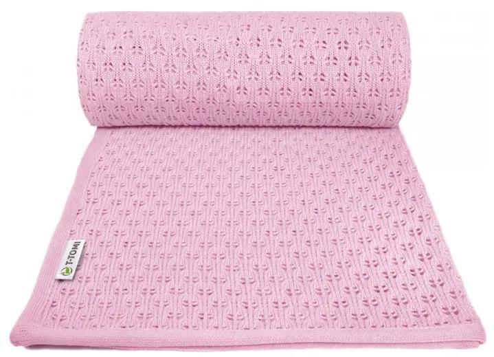 T-TOMI Pletená deka summer, růžová