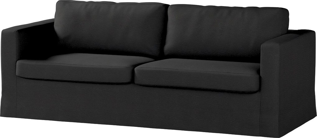 Potah na pohovku IKEA Karlstad 3-místná, nerozkládací, dlouhý barva černá látka pletený vzor