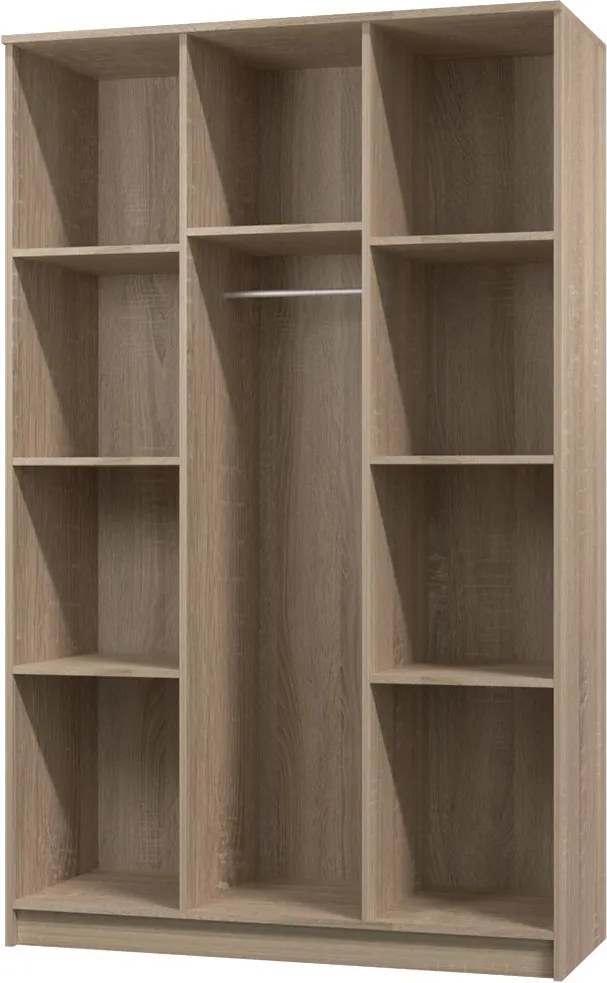 IDZ Šatní skříň OMEGA III 3D 19, 120 cm Dub Sonoma/Bílá