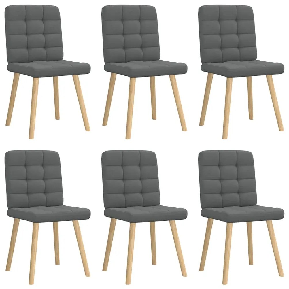 Otočné jídelní židle 6 ks tmavě šedé textil 3315462