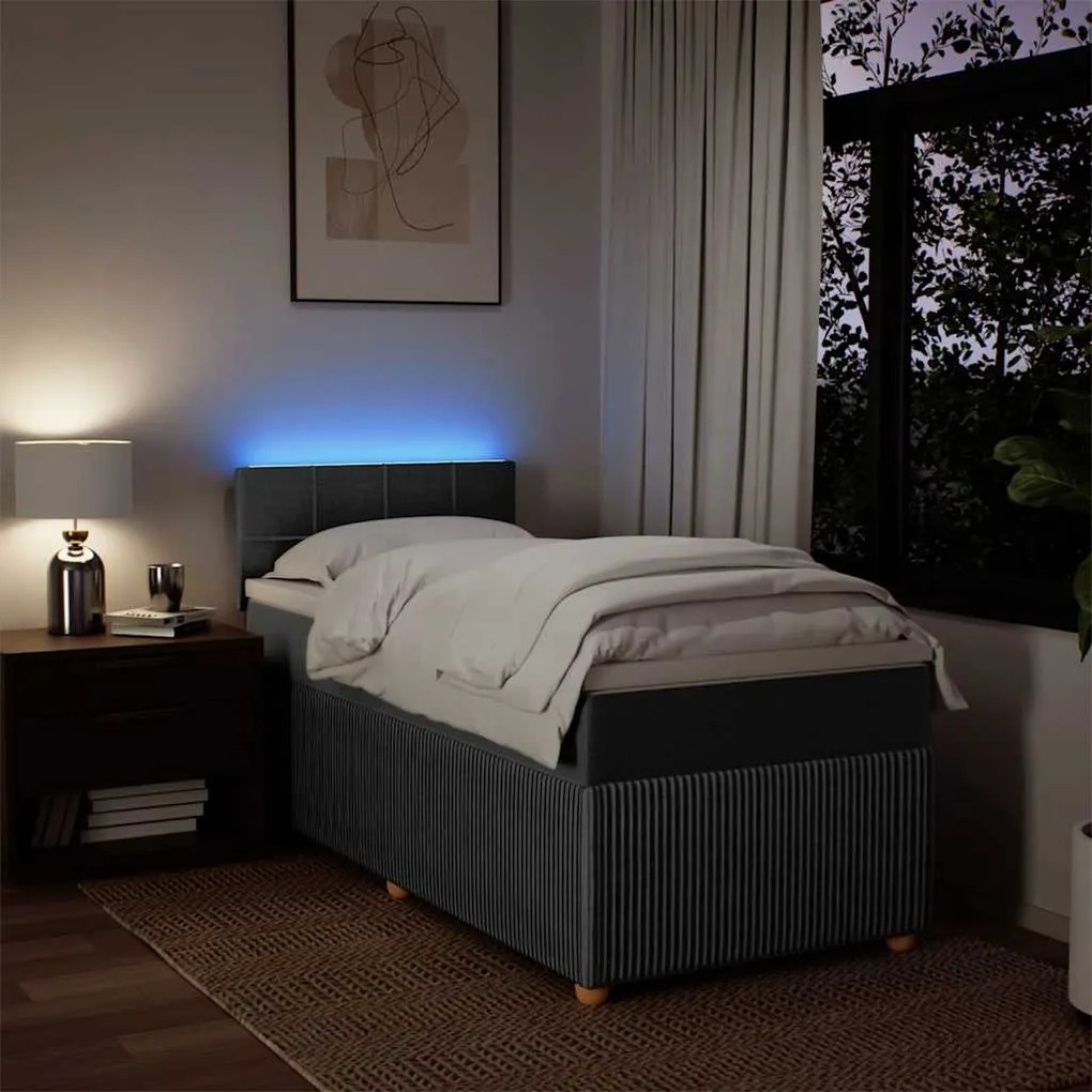 Box spring postel s matrací tmavě šedá 100 x 200 cm textil 3289668