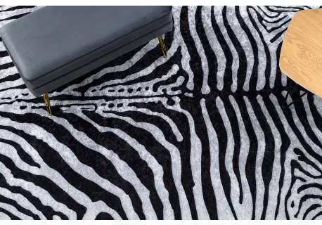 MIRO 51331.803 mycí kobereček Zebra protiskluz černý / bílá velikost 140x190 cm | krásné koberce cz