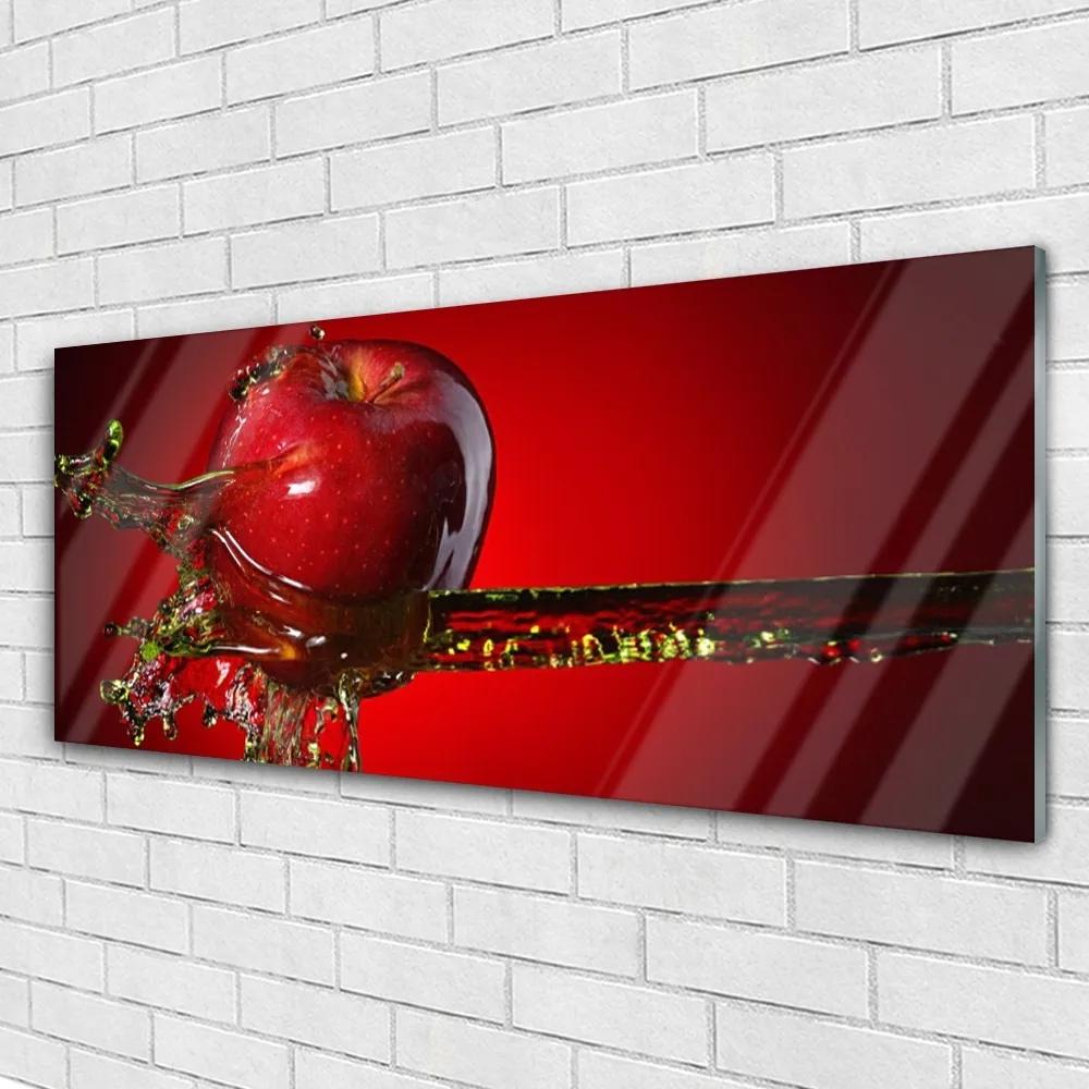akrylový obraz Jablko Voda Kuchyně 125x50 cm