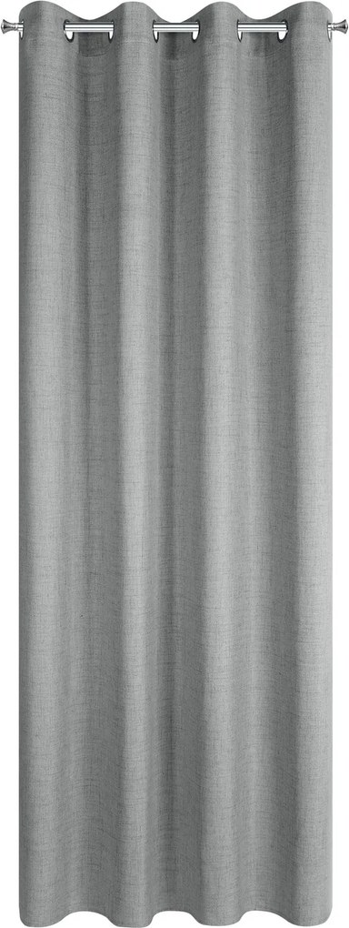ZÁVĚS NA KROUŽCÍCH JULA2 140X250 CM STŘÍBRNÝ