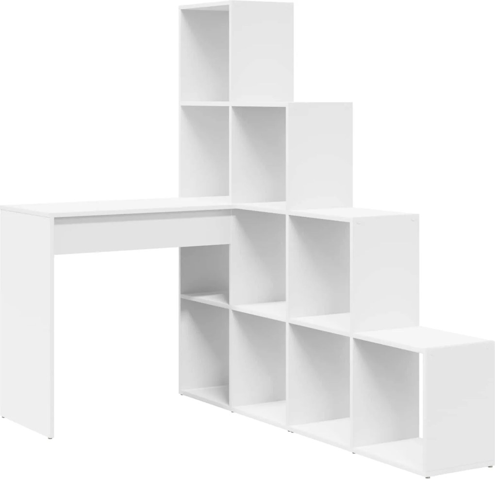 Rohový psací stůl s policí Bílá 101,5 x 149,5 x 149,5 cm 3337241