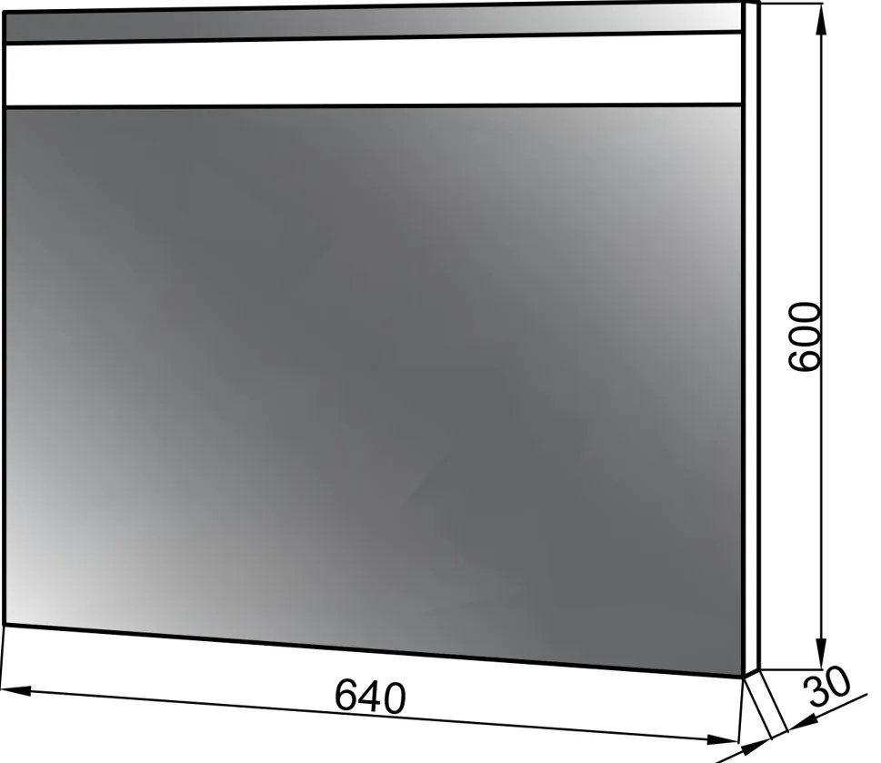 Lavedo Valencia 64 koupelnové zrcadlo s LED podsvícením