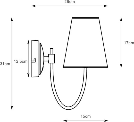 Markslöjd 108907 - Nástěnná lampa AMAR 1xE14/40W/230V béžová/černá