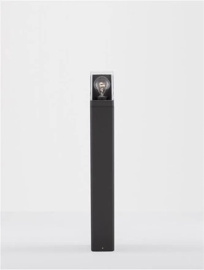 NV 9492750 Venkovní sloupkové svítidlo SELENA antracitový hliník a čirý akryl E27 1x12W 220-240V bez žárovky IP65 - NOVA LUCE