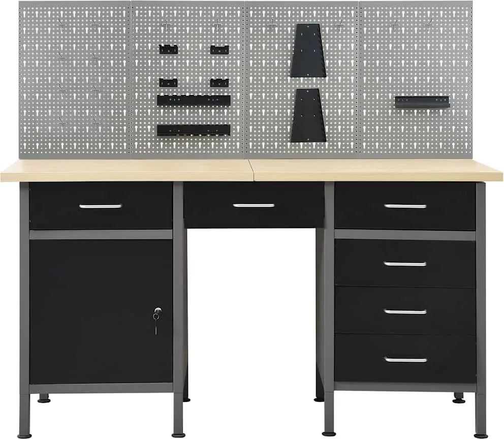 Pracovní stůl se čtyřmi nástěnnými panely 3053429