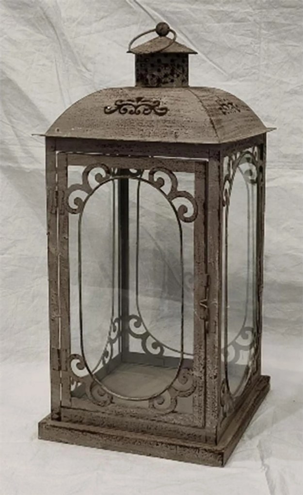 Kovová lucerna Morex K4576/B, 21,5 × 21,5 × 47,5 cm