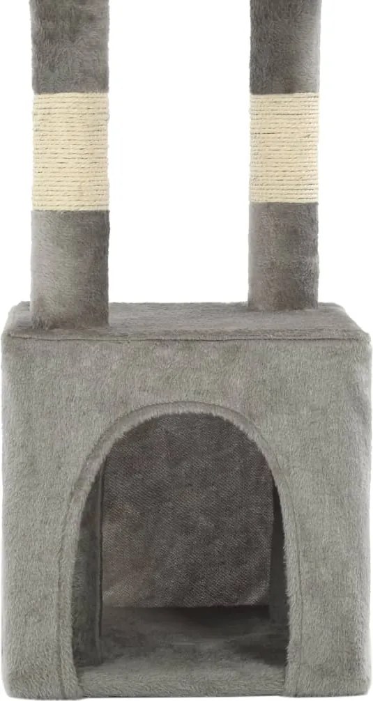 Škrabadlo pro kočky se sisalovými sloupky 109 cm šedé 170602