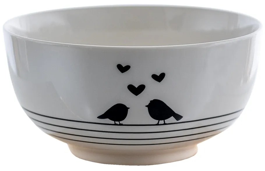 Porcelánová miska na polévku s ptáčky Love Birds - Ø14*7 cm