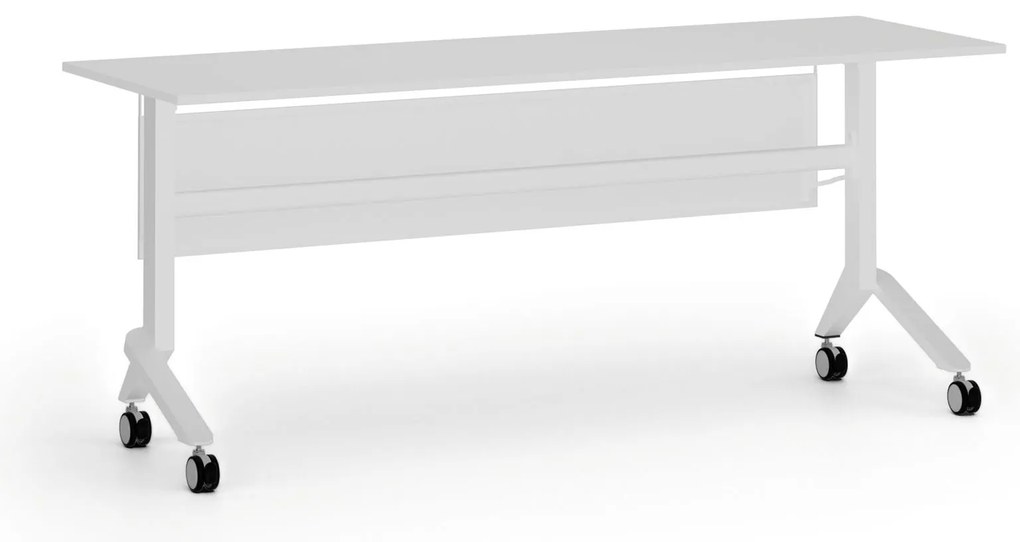 Mobilní stůl PRIMO MOVE, 180x60 cm, bílá podnož, bílá