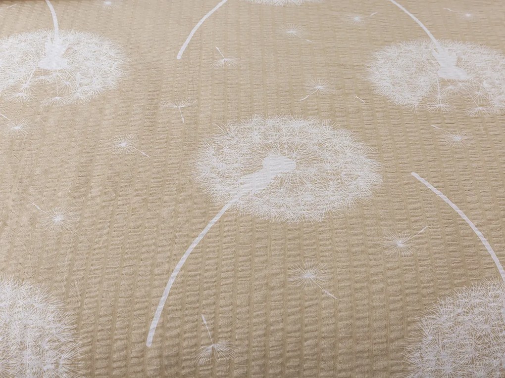 XPOSE® Krepové povlečení PAMPELIŠKY DUO - hnědé/bílé